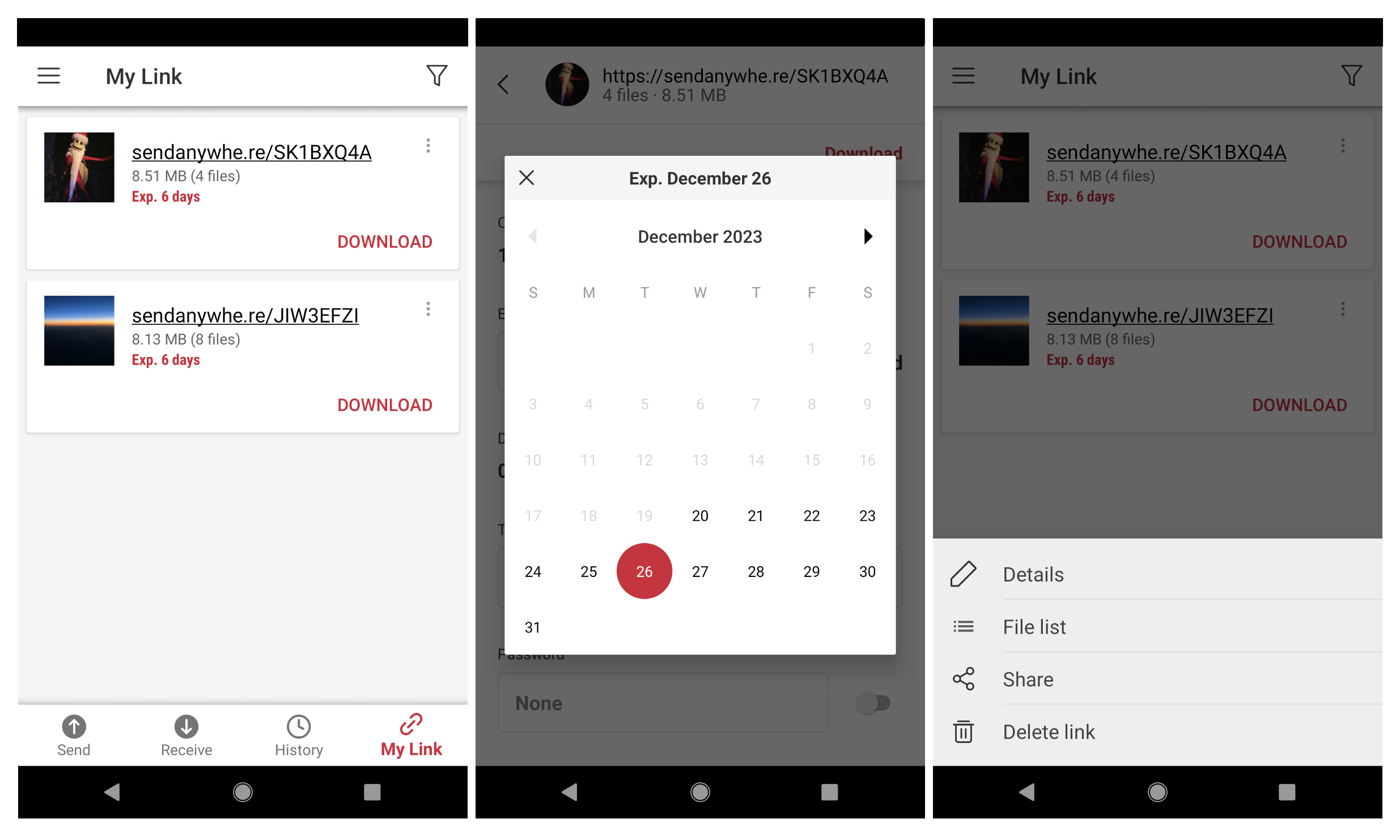 How can I manage links in My Link? – Send Anywhere (Help Center)
